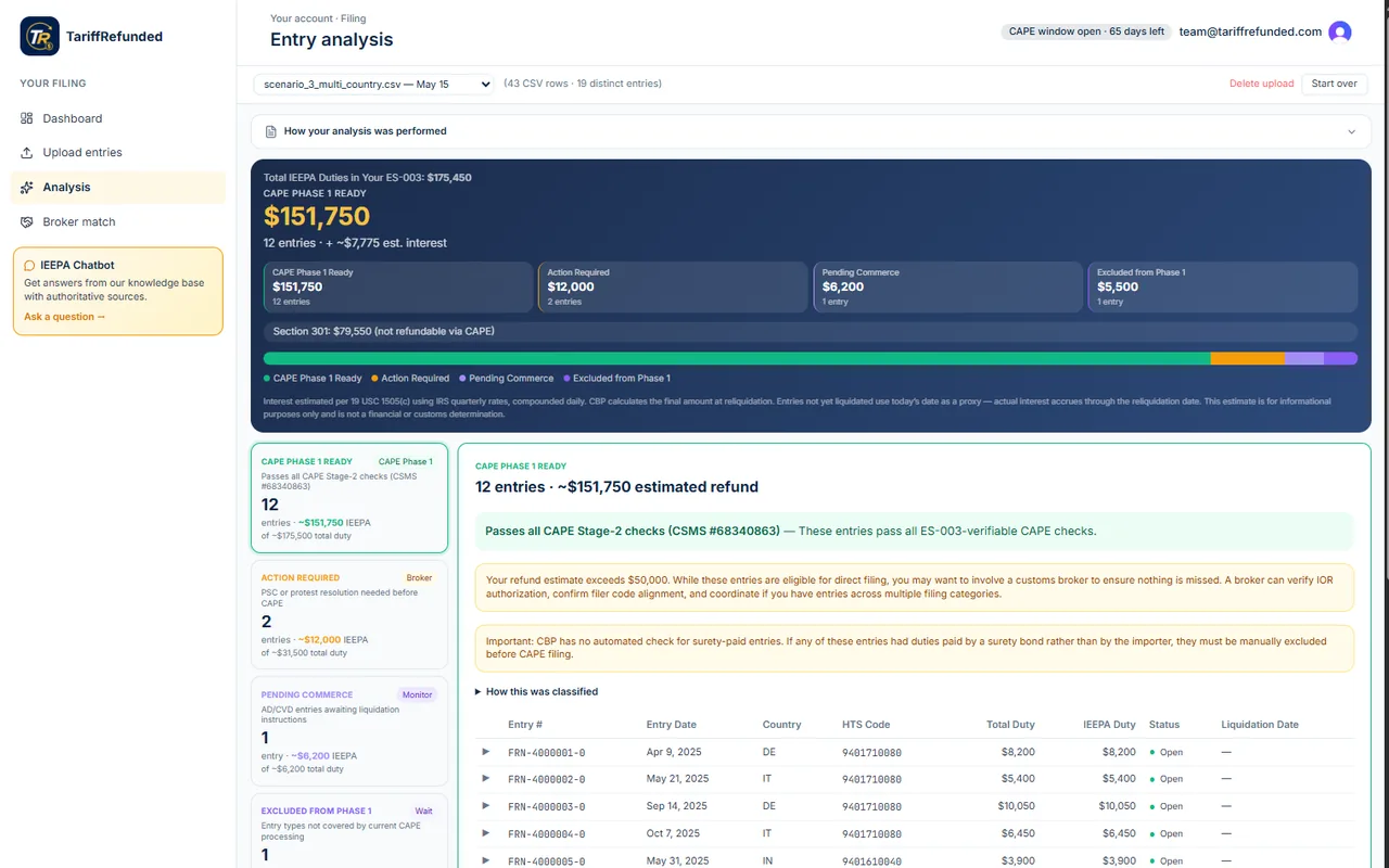 TariffRefunded — IEEPA Tariff Refund Tool